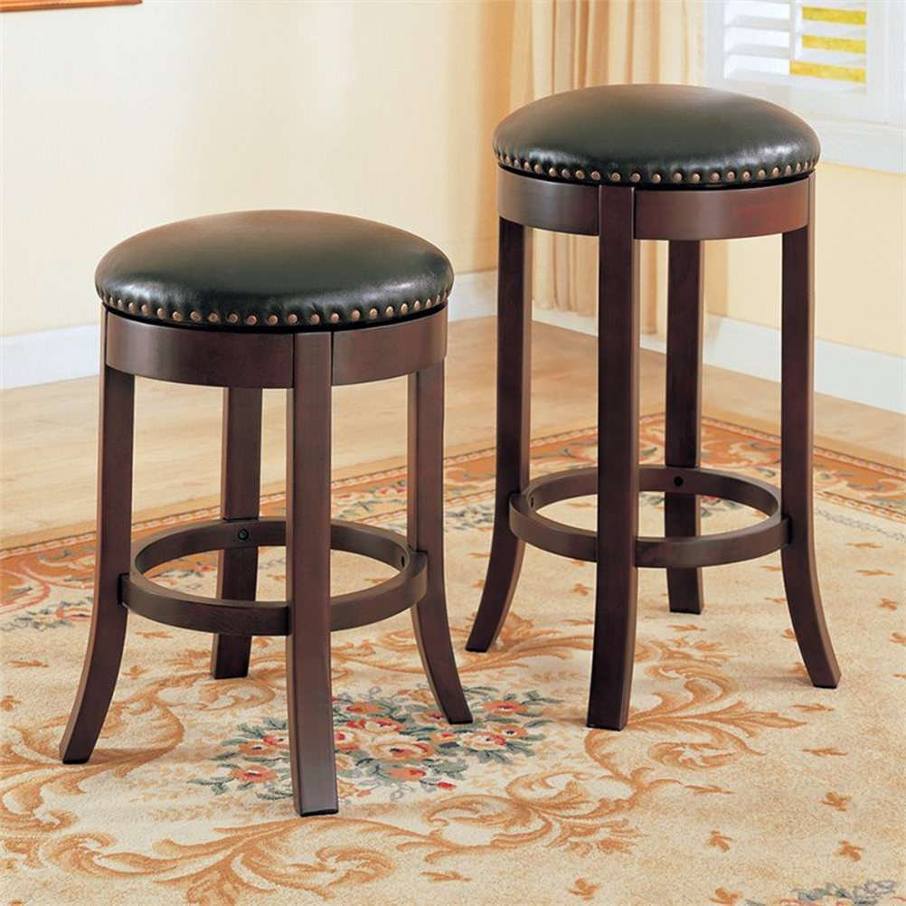 Coaster Upholstered Faux Leather Swivel Counter Height Stool in Brown ...
