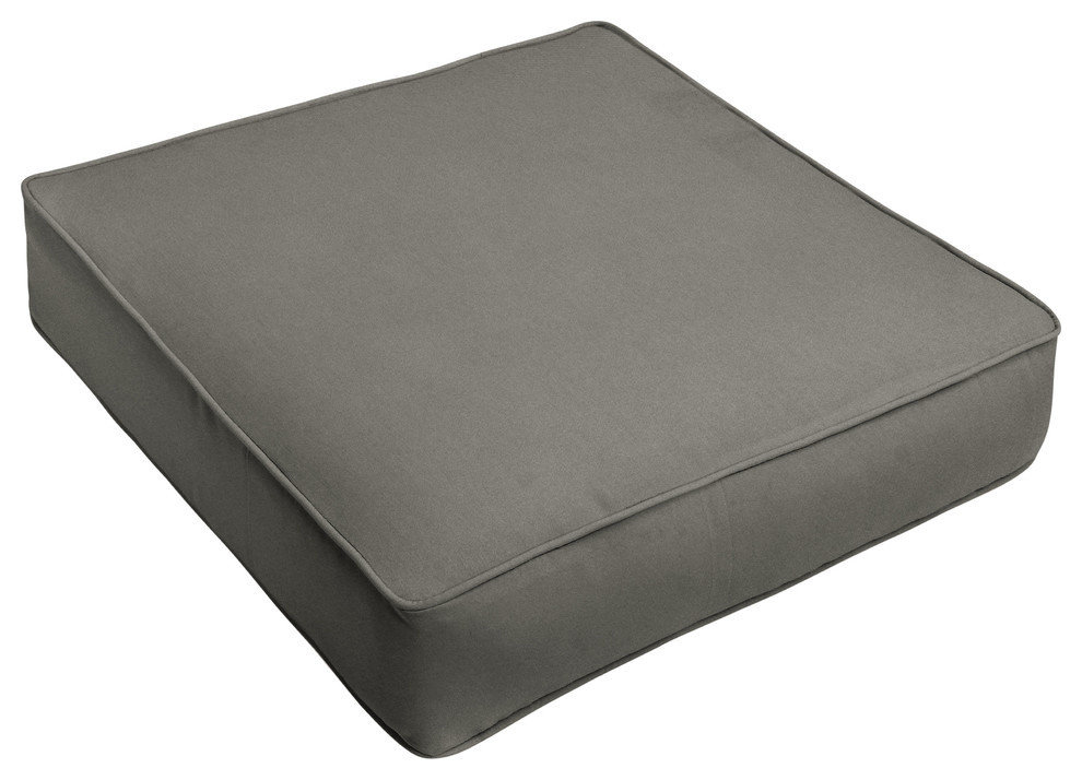 Sunbrella Charcoal Gray Outdoor Deep Seating Chair Cushion, 22.5x22.5, 23x25 - Transitional ...