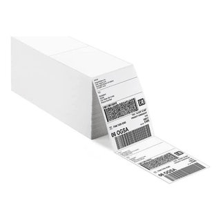 6000 4x6 Fanfold Direct Thermal Shipping Perforated Adhesive Printer ...
