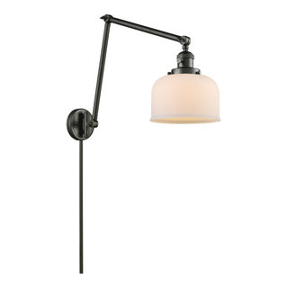 Innovations Large Bell 1-Light Dimmable LED Swing Arm, Oiled Rubbed ...
