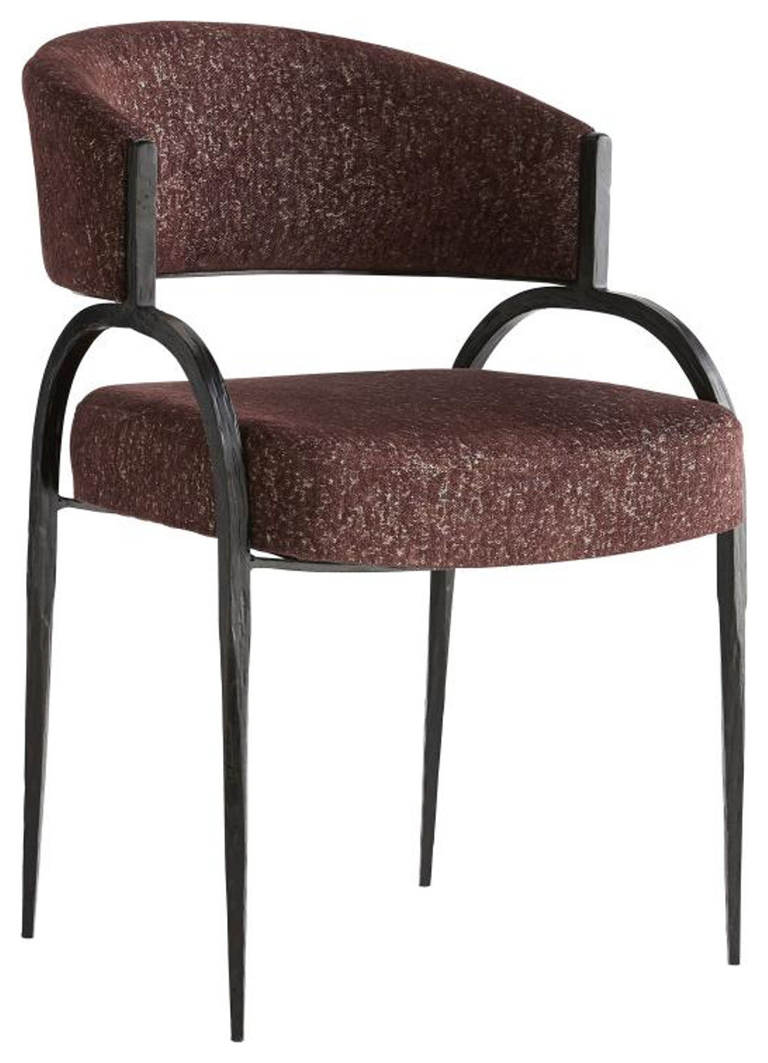 Bahati Chair, Bordeaux Chenille, Iron, 31"H (4748 3JQVQ) - Midcentury ...