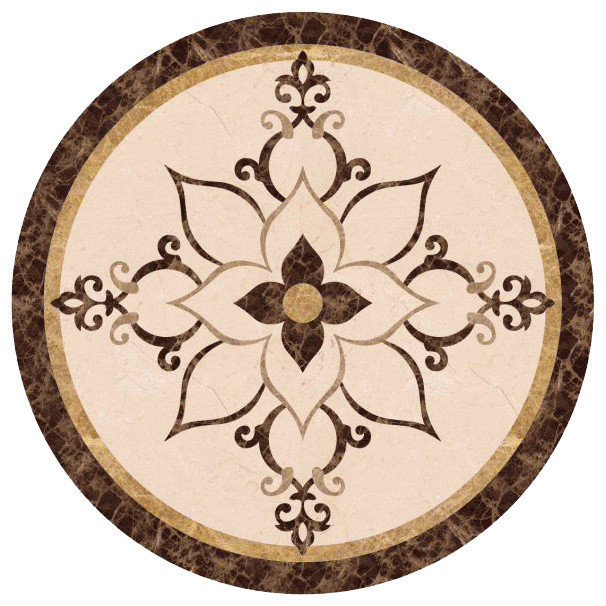 Fancy Milano Marcus Medallion, 48" Round - Traditional - Floor ...