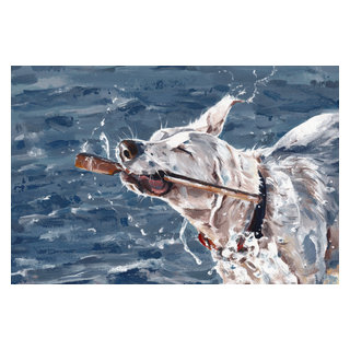 "Wiggles Day Out" Painting Print on Wrapped Canvas, 36x24 - Beach Style ...