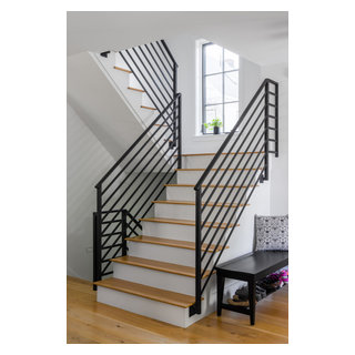 Davis Square Modern Farmhouse - Farmhouse - Staircase - Boston - by ...