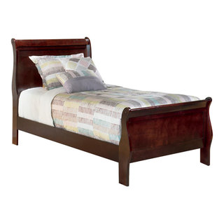 Alisdair Twin Sleigh Bed in Dark Brown FedEx/UPS - Traditional - Kids ...