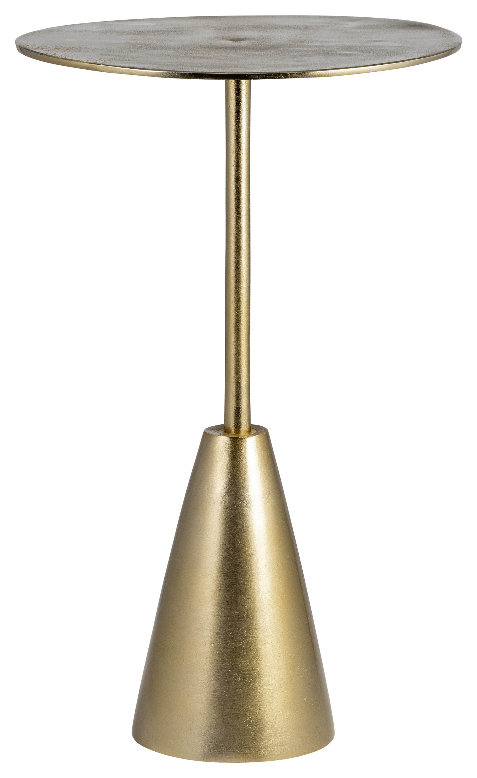Metal, 14X23"H, Cone Base Side Table, Gold Kd, 14x14x23 inches ...
