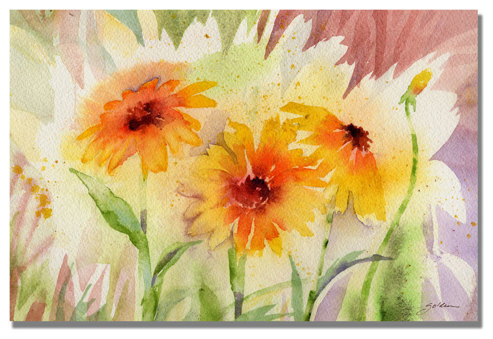 'Medow Daisy Trio' Canvas Art by Sheila Golden, 30" x 47 ...