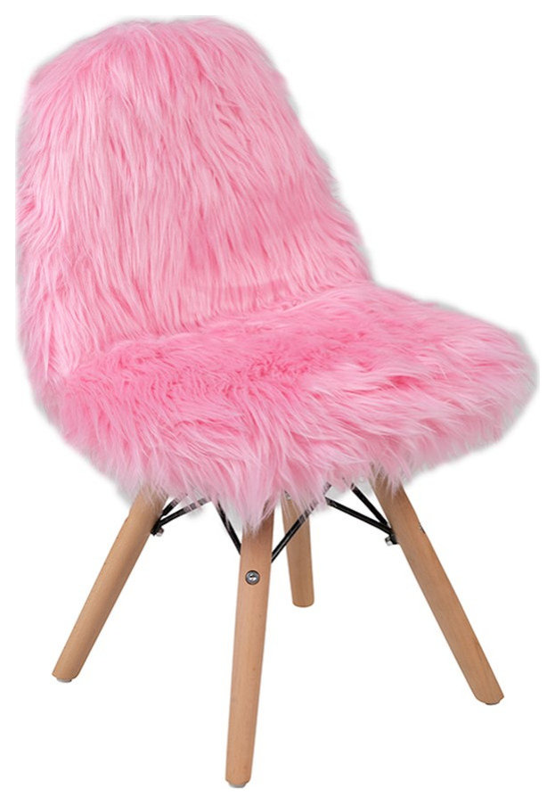 Flash Furniture Kids Shaggy Dog Light Pink Accent Chair - Modern ...