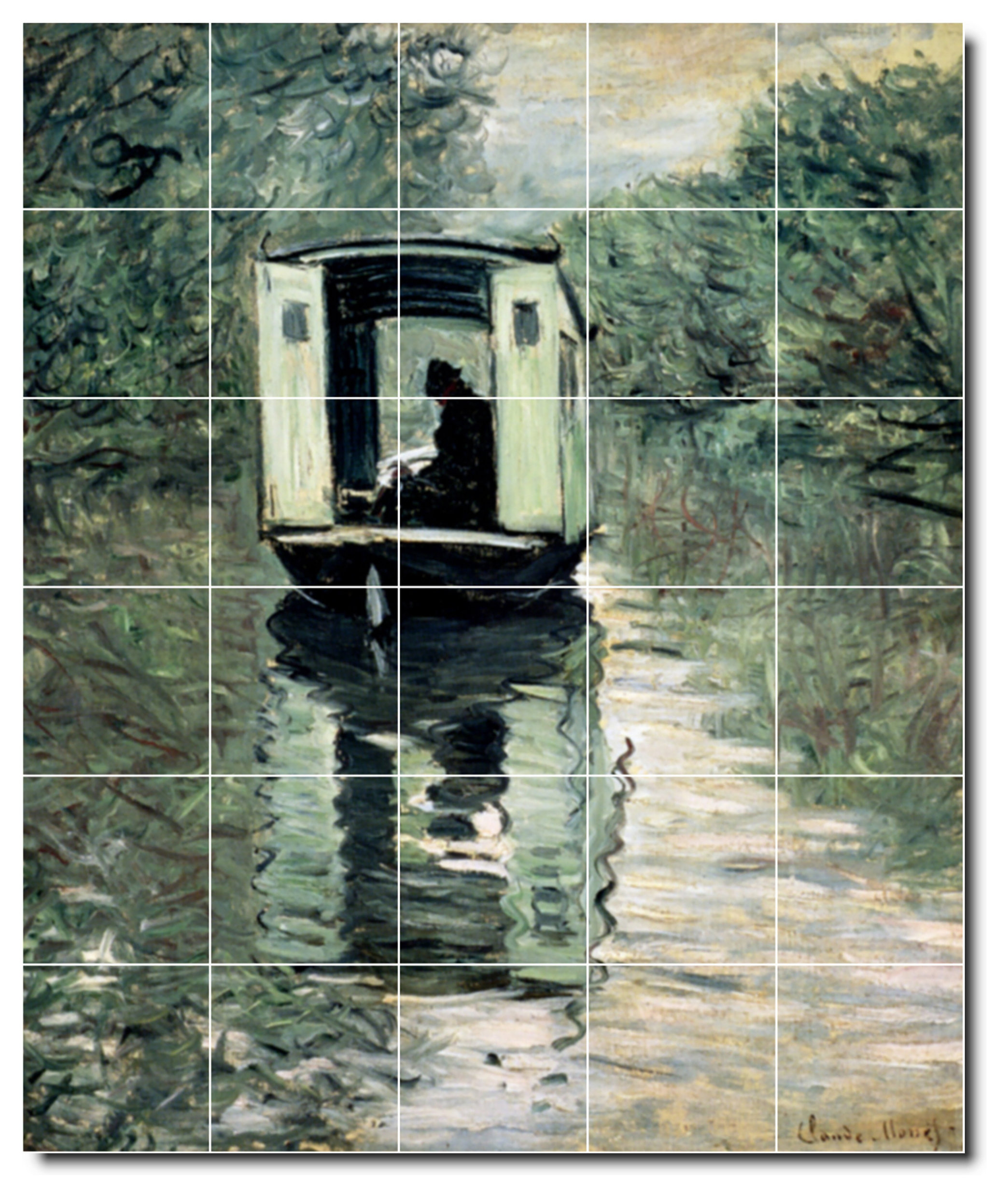 Claude Monet Country Painting Ceramic Tile Mural #108, 30" Wide x 36 ...