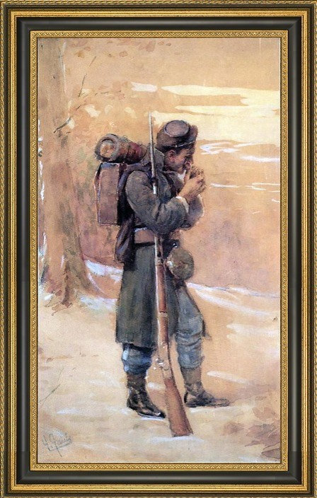William Gilbert Gaul The Infantryman Framed Canvas Print, 15"x30 ...