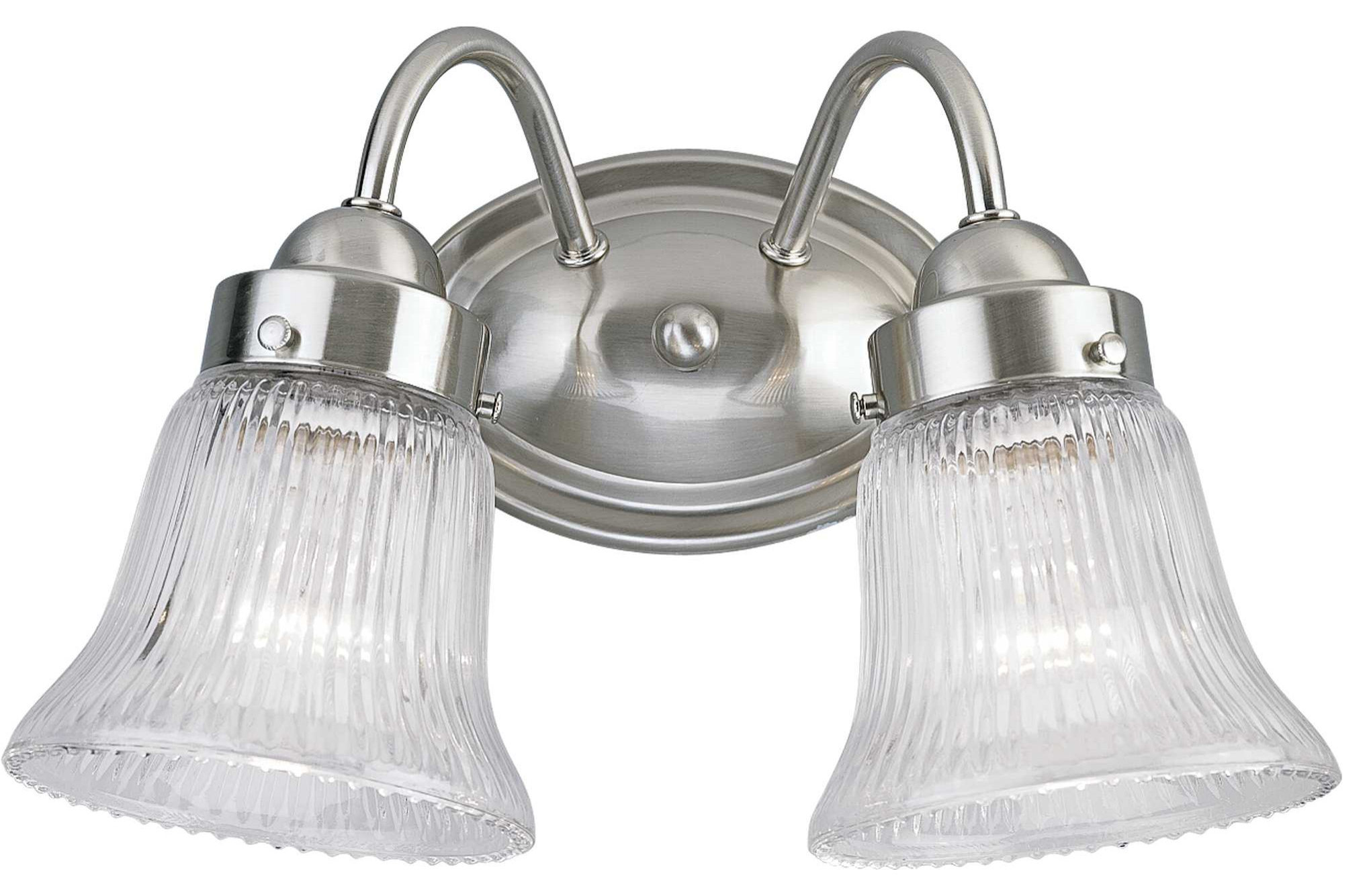 Economy Fluted Glass 2 Light Bath & Vanity in Brushed Nickel (P3288-09 ...