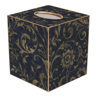 TB421-Navy Damask Tissue Box Cover - Farmhouse - Tissue Box Holders ...