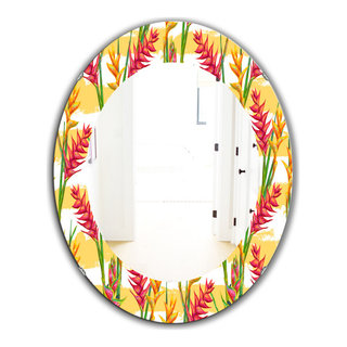 Designart Tropical Mood Bright 3 Bohemian Frameless Oval Or Round Wall ...