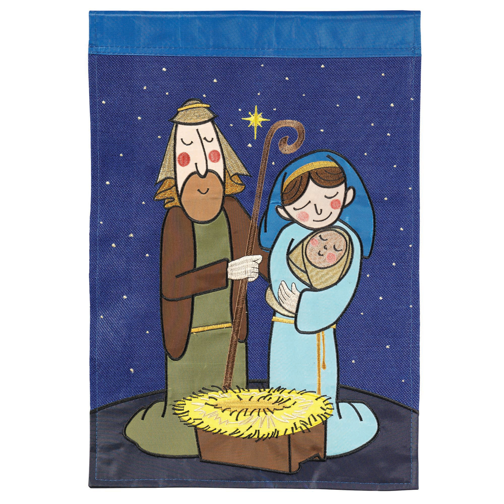 Holy Family, Applique Flag, Burlap, Garden - Traditional - Flags And ...