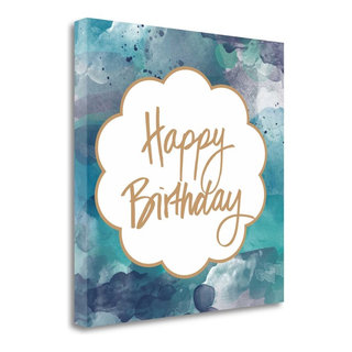 "Blue Watercolor Birthday" By Linda Woods, Giclee Print On Gallery Wrap ...