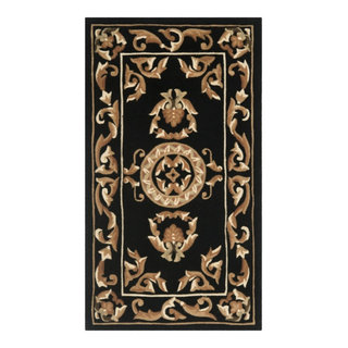 Naples Black Area Rug NA517A, 2'6"x4'6" - Victorian - Area Rugs - by ...