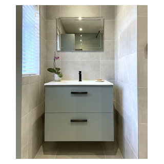 Bathroom With Pastel & Matt Black Colour Scheme - Charlton - Bathroom ...