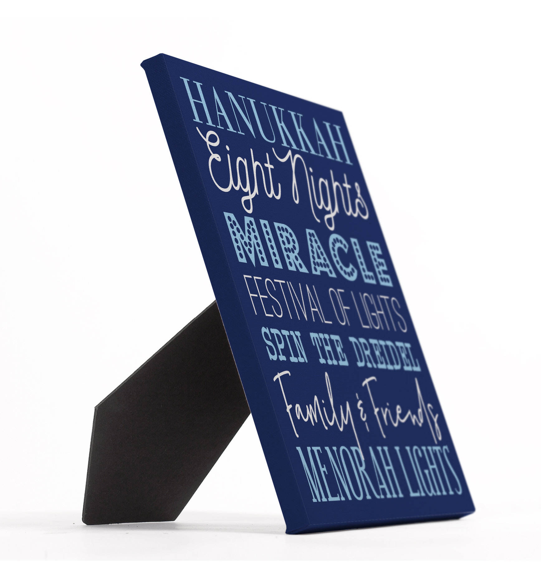Hanukkah Words 8"x10" Easelback Canvas - Contemporary - Prints And ...
