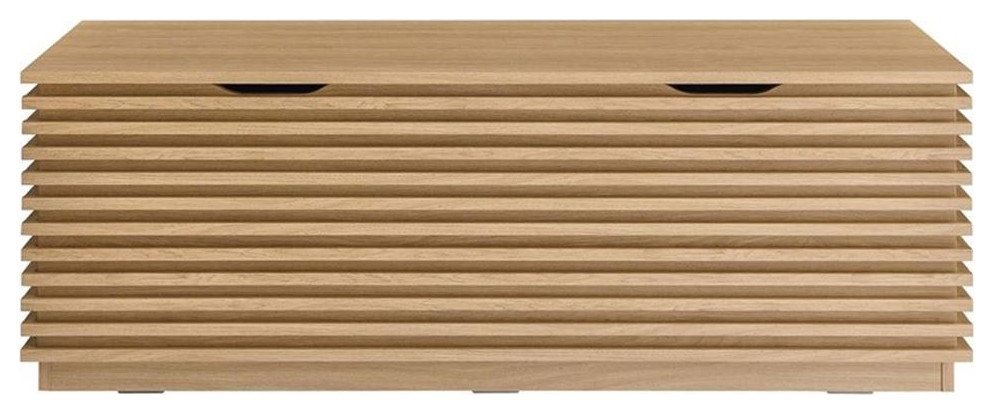 Modway Render Particleboard and Laminate Storage Bench in Oak ...