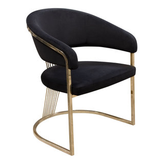 Solstice Dining Chair, Black Velvet - Contemporary - Dining Chairs - by ...