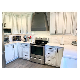 Kitchen Remodel with Ivory Cabinets , Drop Zone, and Hutch Area ...