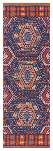 Surya Sajal SAJ-1060 9'x13' Rug, Navy/Burnt Orange/Camel/Pale Pink ...