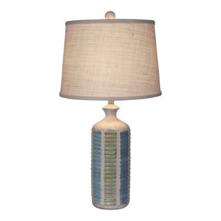 Round Cottage and Multi-Color Shutter Table Lamp - Beach Style - Table ...