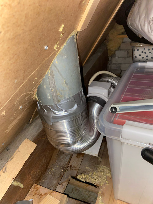 Water condensation creates pooling water in ventilator fan