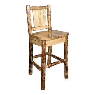 Montana Woodworks Glacier Country 30" Barstool with Moose Design in ...