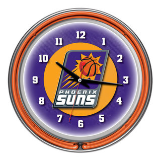 Houston Rockets NBA Chrome Double Ring Neon Clock - Contemporary - Wall ...