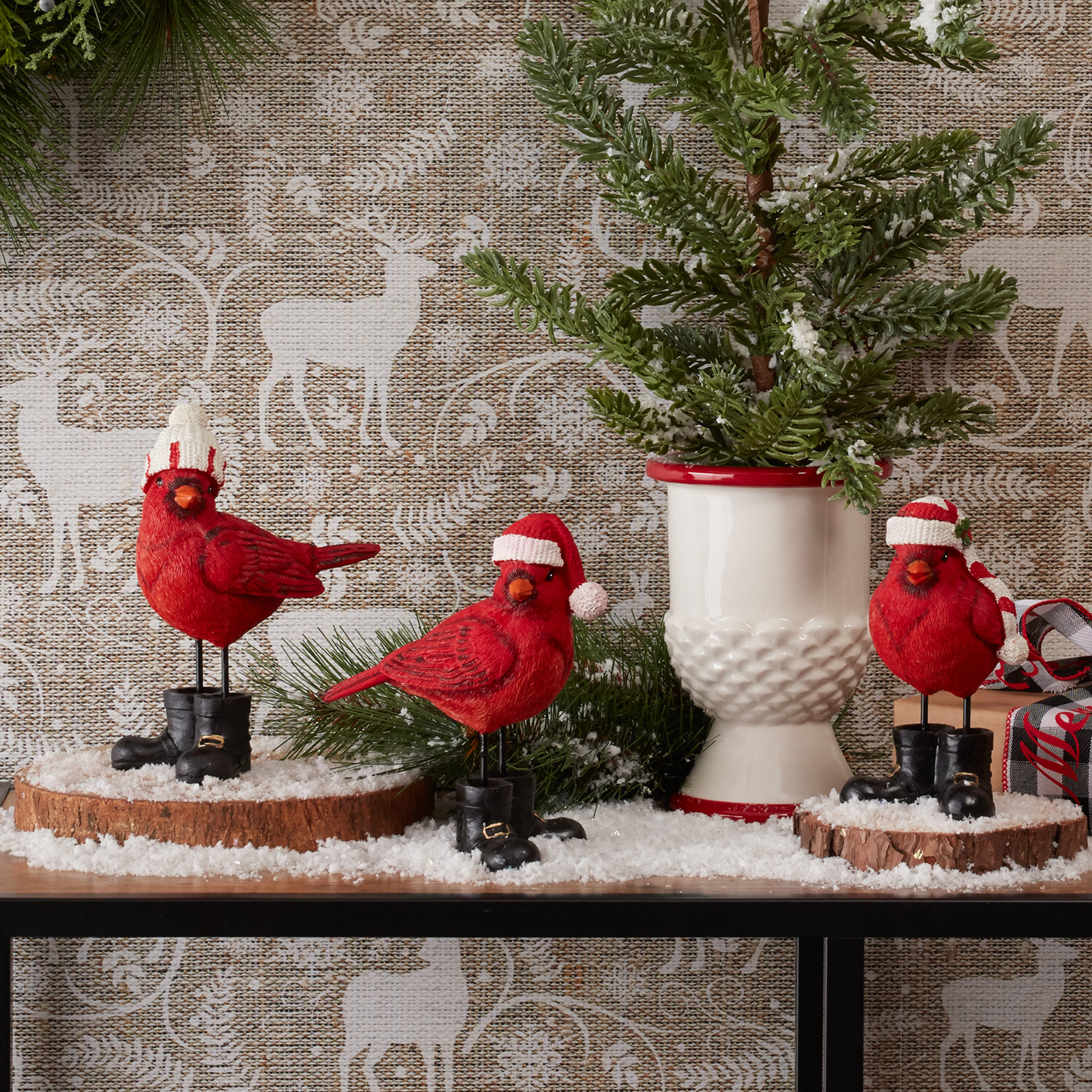 Cardinal Figurine, 3-Piece Set - Traditional - Holiday Accents And ...