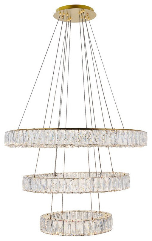 Mali Integrated LED Chip Light Gold Chandelier Clear Royal Cut Crystal ...
