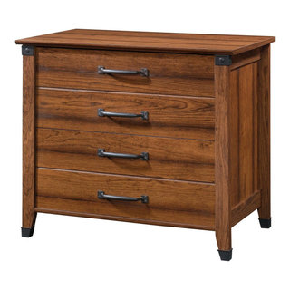 Stylish 4 Drawer File Cabinet with Tapered Legs and Interlocking Safety ...