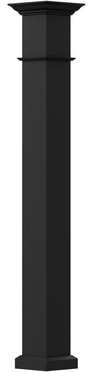 6" x 8' Endura-Aluminum Wellington Style Column, Square Shaft, Textured ...