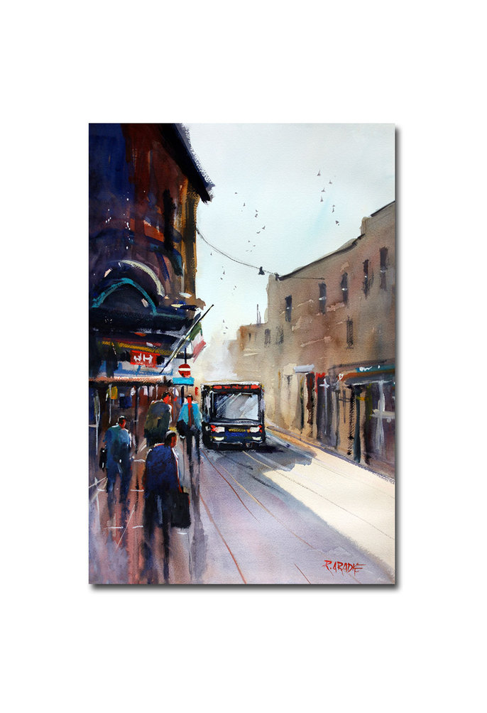 'Italian Bus Stop' Canvas Art by Ryan Radke, 30" x 47" - Transitional ...