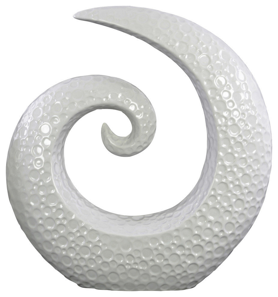 Ceramic Sculpture, Gloss White, Large - Contemporary - Decorative ...