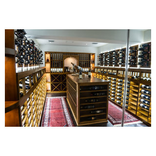 Luxury Wine Cellar Wooden and Metal Modern Wine Racking - Modern - Wine ...