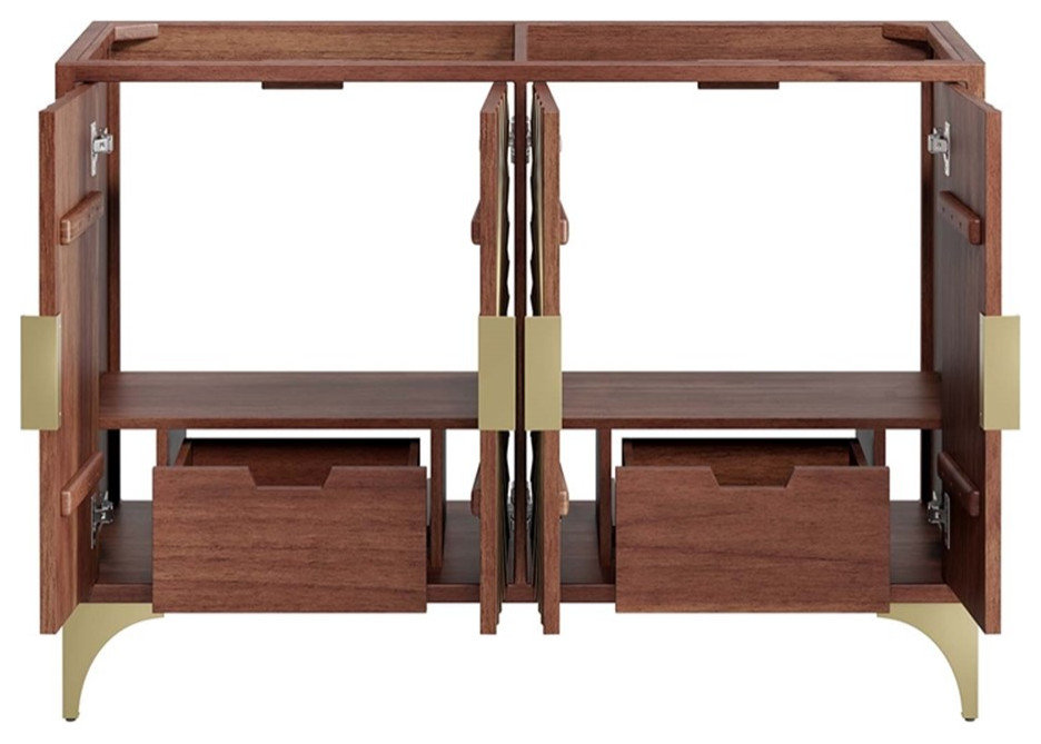 Modway Daylight 48" Solid Mango Wood Bathroom Vanity Cabinet - Walnut ...