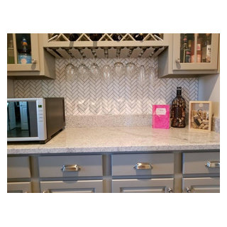 Maravilla Thassos Herringbone Polished Marble Mosaic - Columbus - by ...