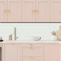 White 12" x 12" Stone Composite Peel & Stick Hexagonal Mosaic Tile, 1 ...