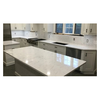 Carrara Classic Quartz Countertops Slabs - Modern - Kitchen - Houston ...