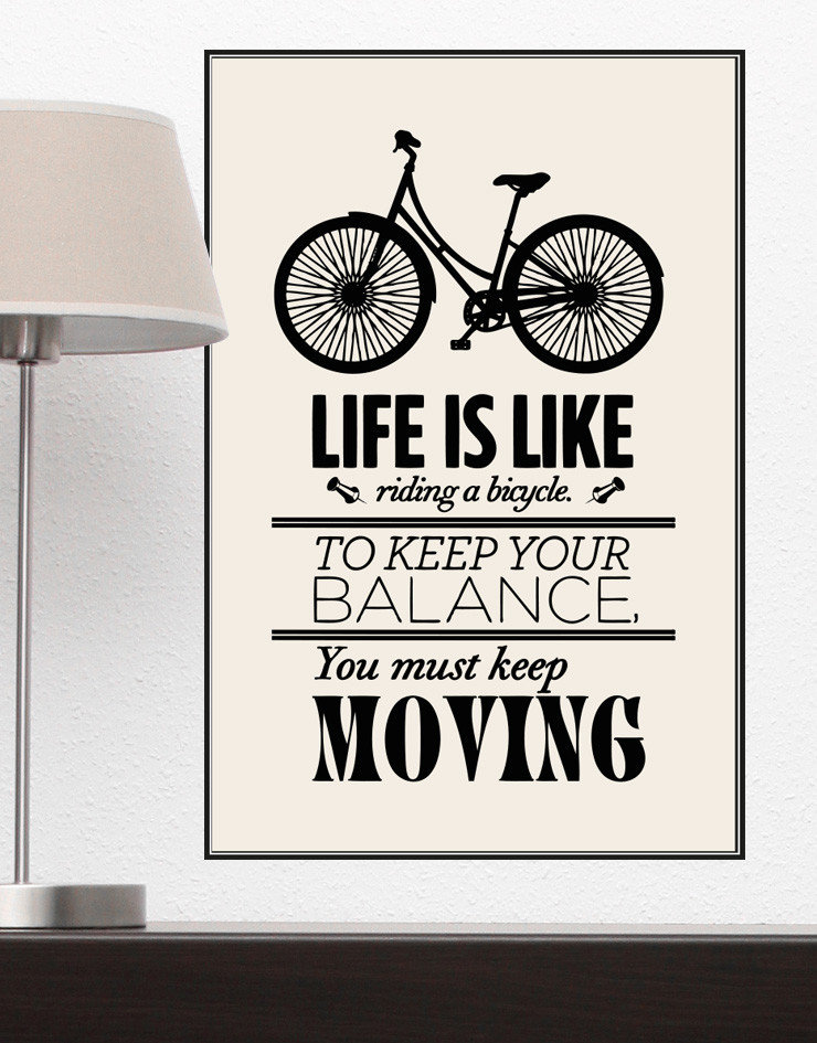 Motivational Quotes - Life is like Riding a Bicycle - Poster, 24"x36 ...
