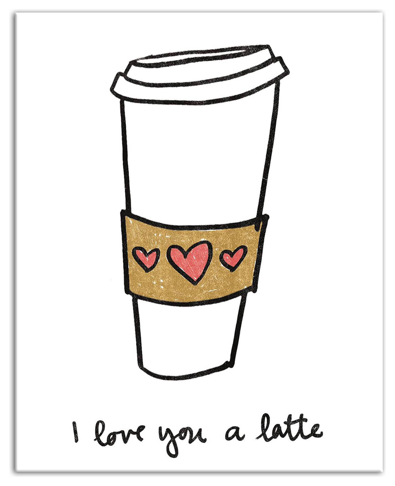 Love You a Latte Canvas Wall Art - Contemporary - Prints And Posters ...