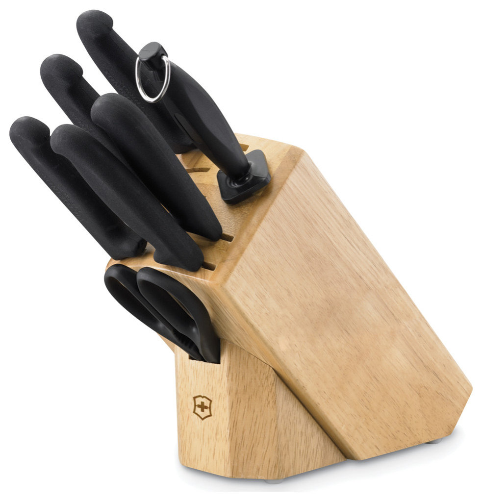 Victorinox Fibrox Pro 7-Piece Hardwood Block Knife Set - Traditional ...