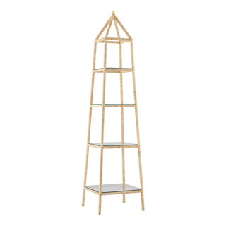 Currey and Company 3000-0181 Etagere, Natural Abaca Rope/Gold Leaf ...