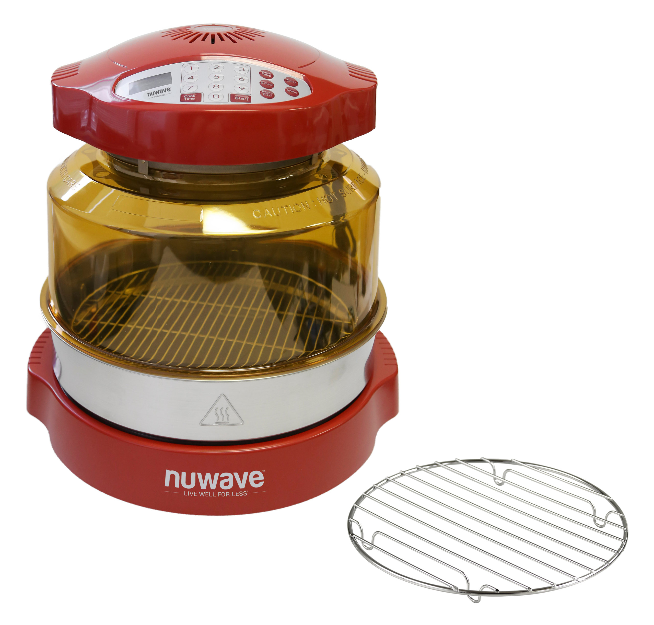 NuWave Oven Red Pro Plus with Stainless Steel Extender Ring Kit ...