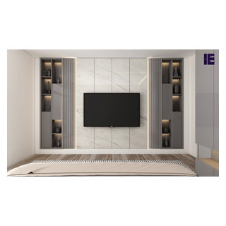 White Levanto Marble Finish Wall Mounted TV Unit Supplied by Inspired ...