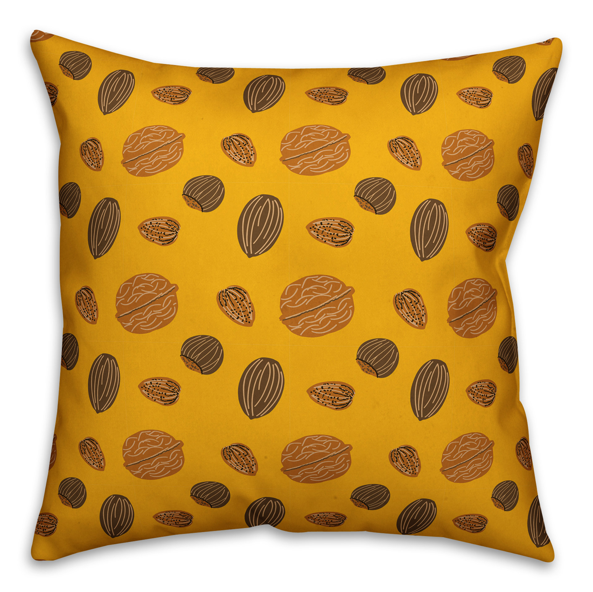 Yellow Nut Assortment Throw Pillow Cover, 20"x20" - Contemporary ...
