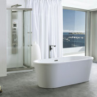 67.3" White Acrylic Tub - No Faucet - Contemporary - Bathtubs - by ...