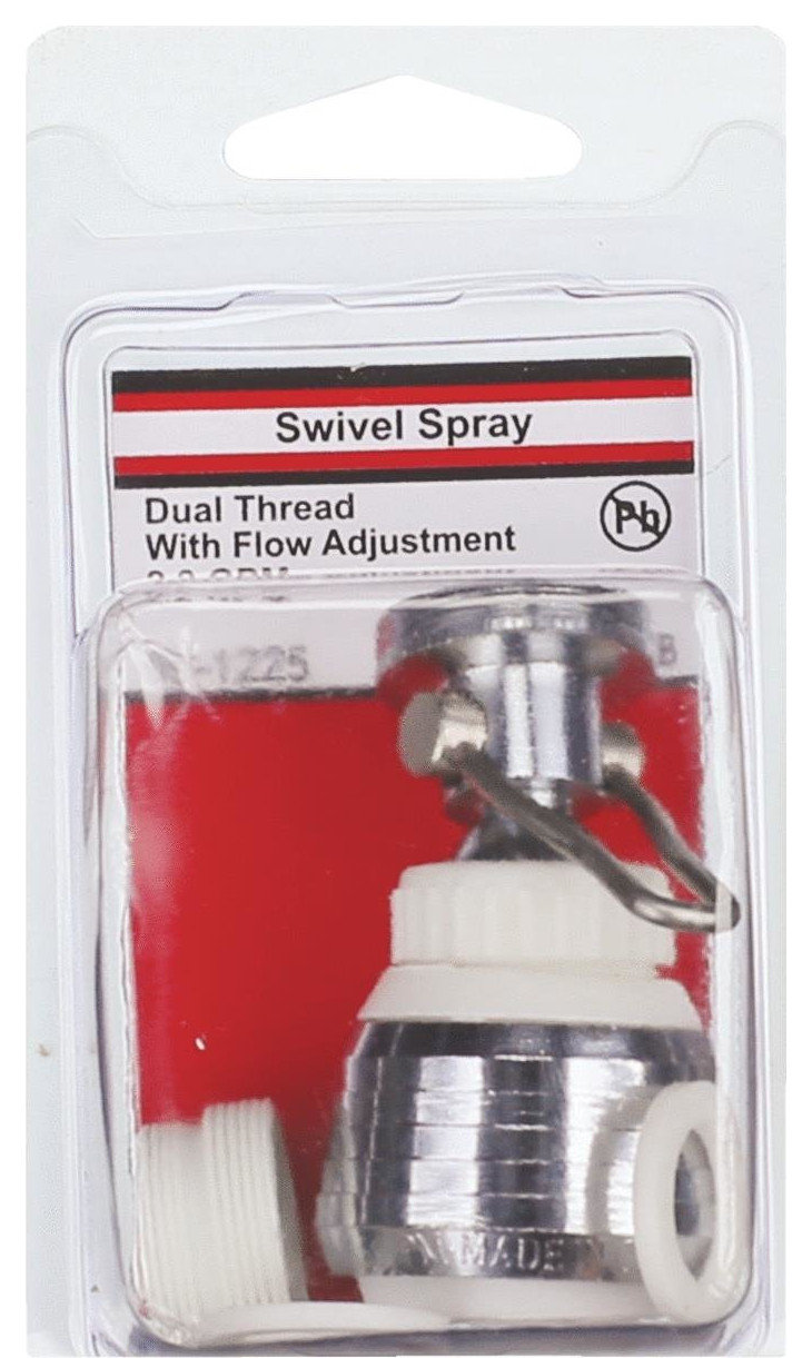 Lasco 09-1225 Dual Thread Swivel Spray Faucet Aerator with Shut-Off ...